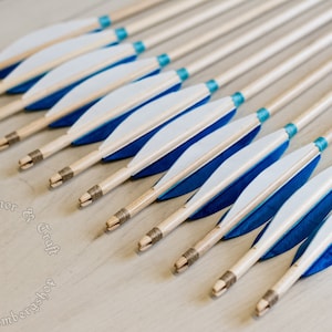 Blue Wooden Arrows for Traditional and Medieval Archery. Linden Arrows ...