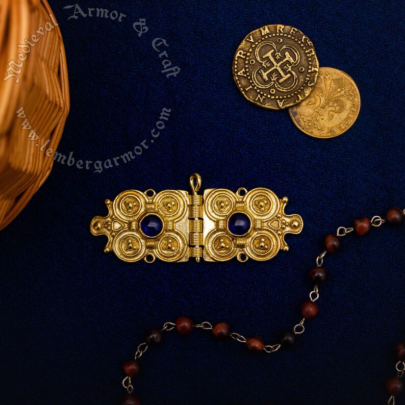 Historical Cape Clasps With Glass Gemstones, 7th–10th Century, Balkans ...