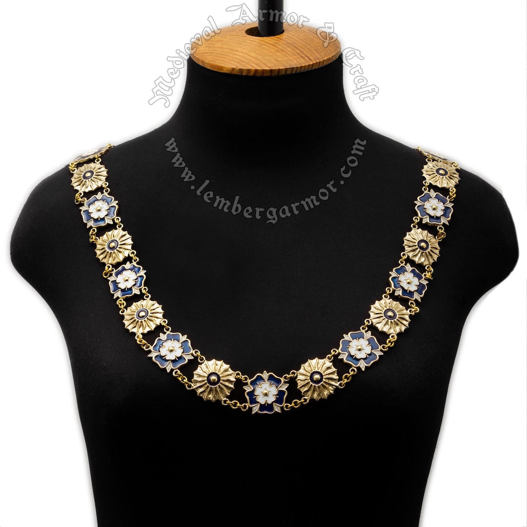 Medieval Livery Collar, Brass Chain of Office With Roses and Suns in ...