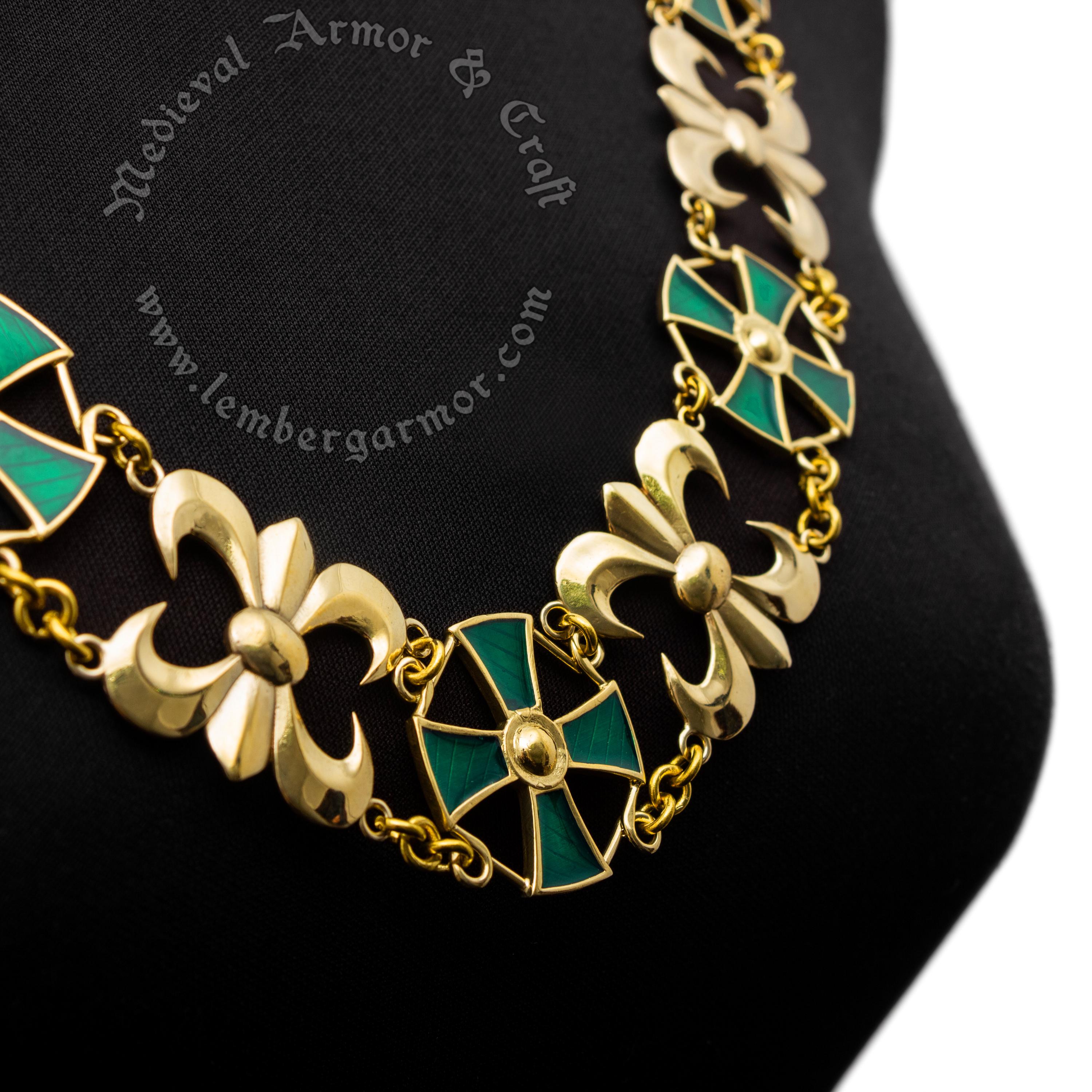 Replica of Medieval Livery Collar, Brass Chain of Office With Fleur-de ...