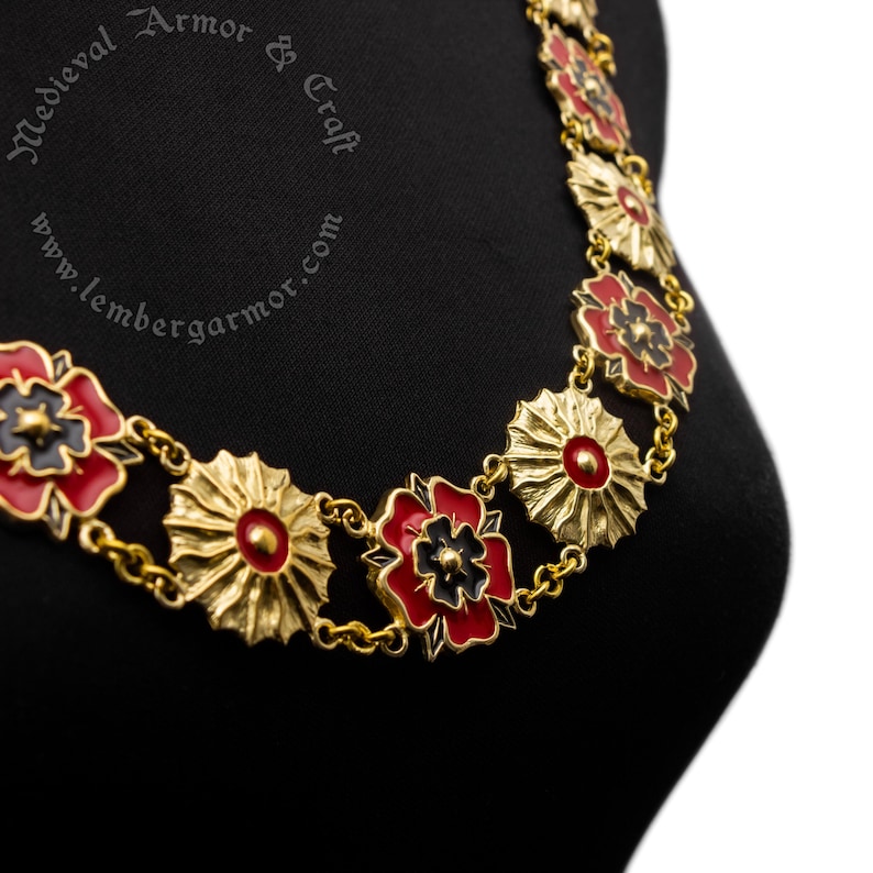Medieval Livery Collar, Brass Chain of Office With Roses and Suns in ...