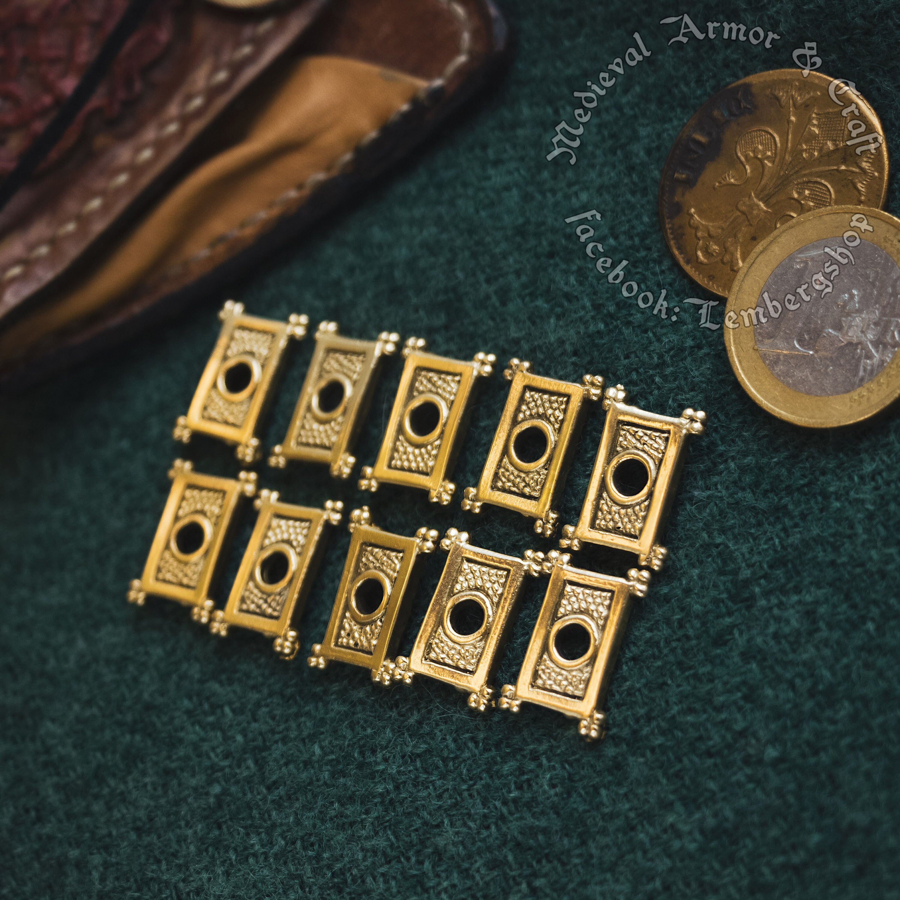 Medieval Rectangular Belt Decor set of 10 Pcs. for the - Etsy