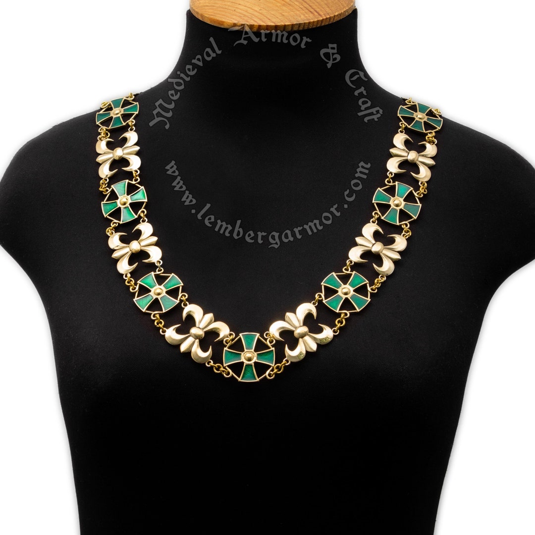 Replica of Medieval Livery Collar, Brass Chain of Office With Fleur-de ...