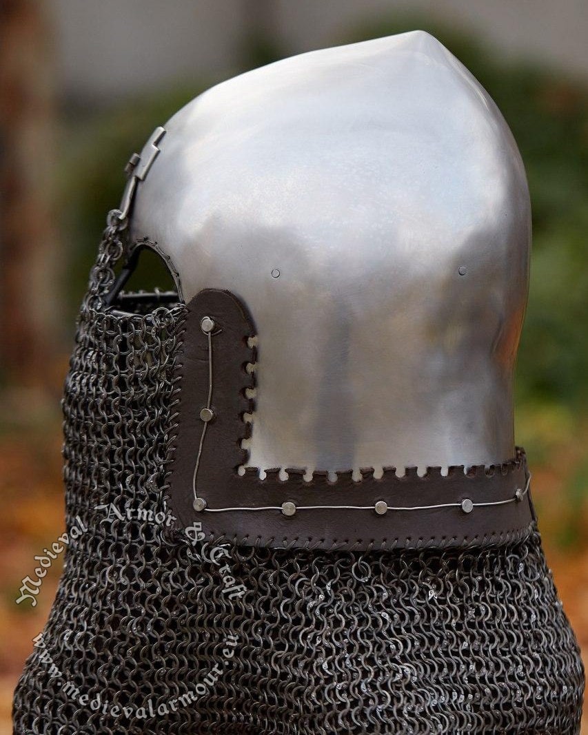 Medieval Helm Nasal Bascinet With the Cross Attachment, Full-contact ...