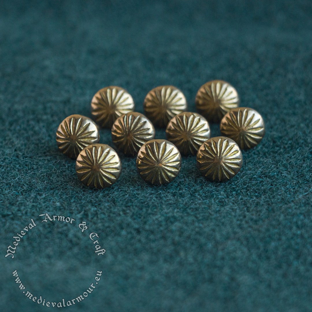 Viking Gold(brass) Buttons for the Reenactment, SCA, Cosplay Dress of ...