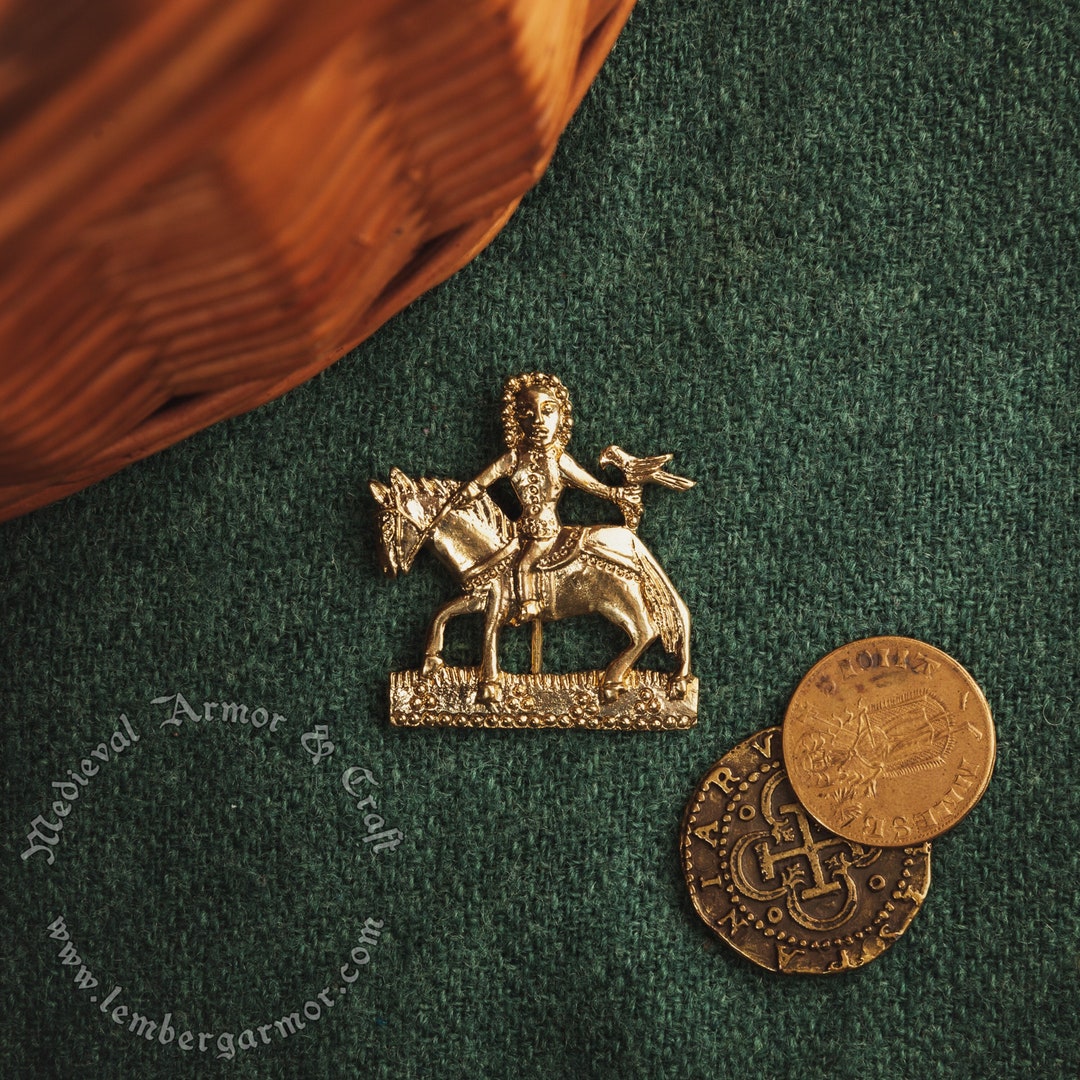 The Hawking Scene Pilgrim Badge. Medieval Pin for a Hat or a Cloak ...