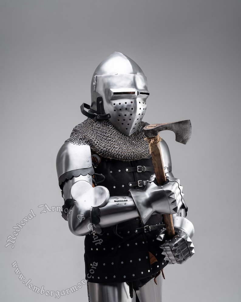 Floating Arms Set for Buhurt. Tempered Steel Shoulders, Bracers, and ...