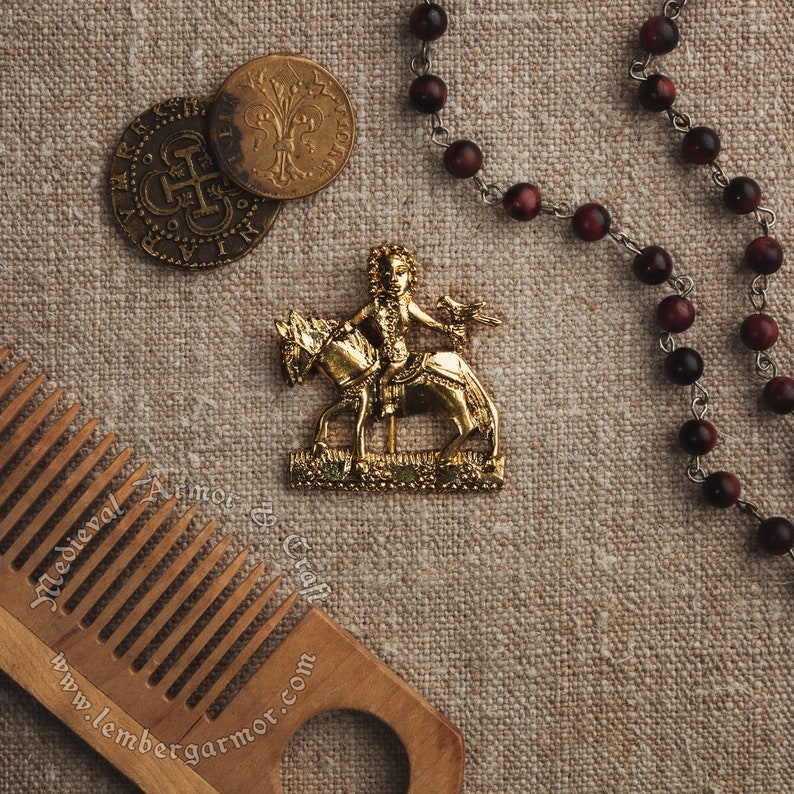 The Hawking Scene Pilgrim Badge. Medieval Pin for a Hat or a - Etsy