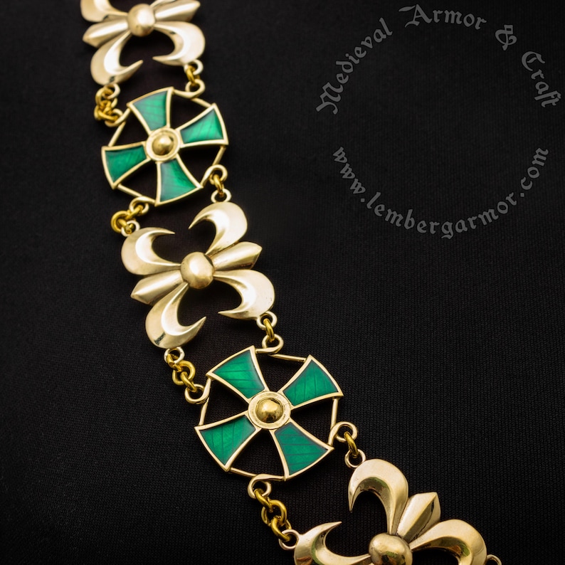 Replica of Medieval Livery Collar, Brass Chain of Office With Fleur-de ...