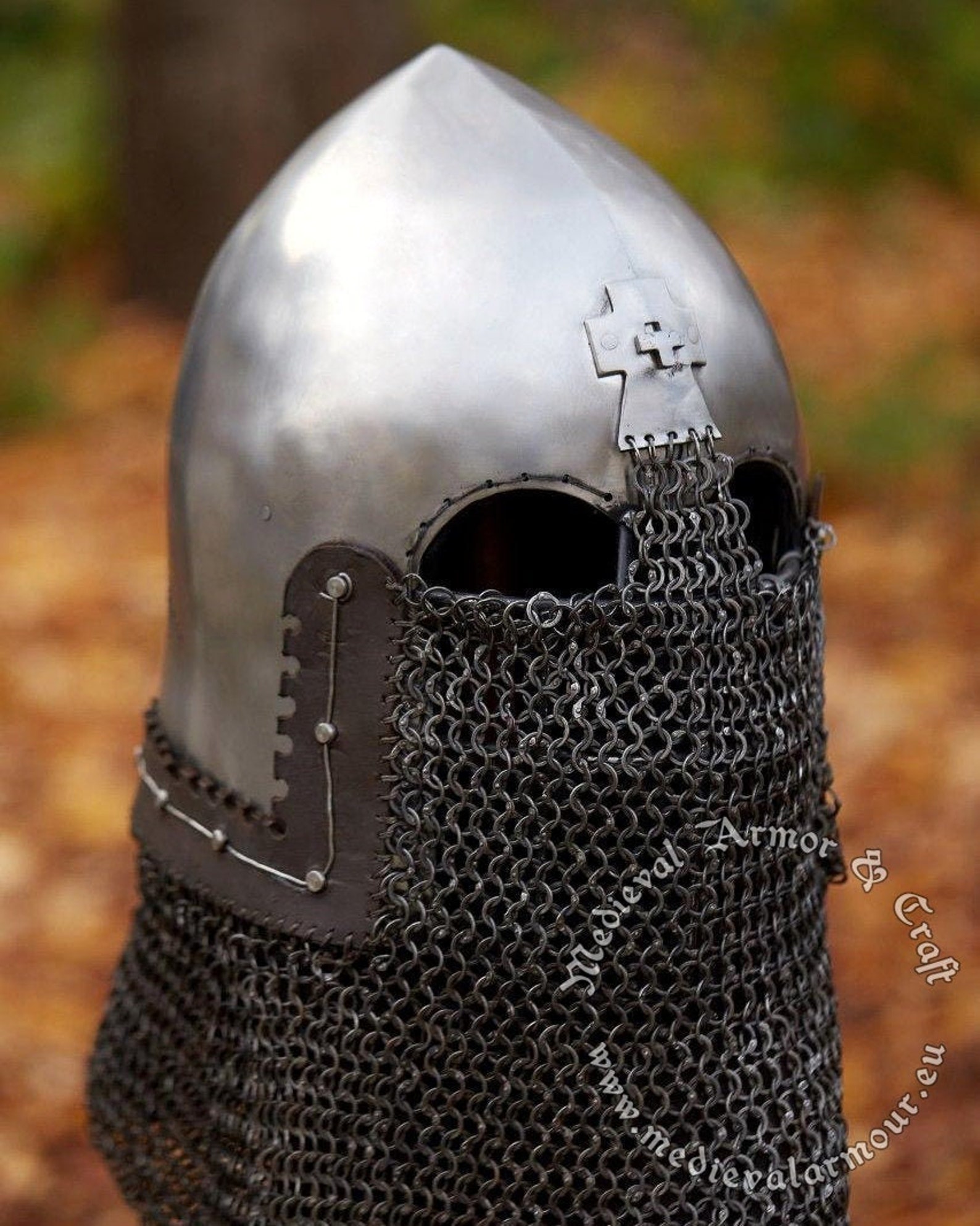 Medieval Helm Nasal Bascinet With the Cross Attachment, Full-contact ...