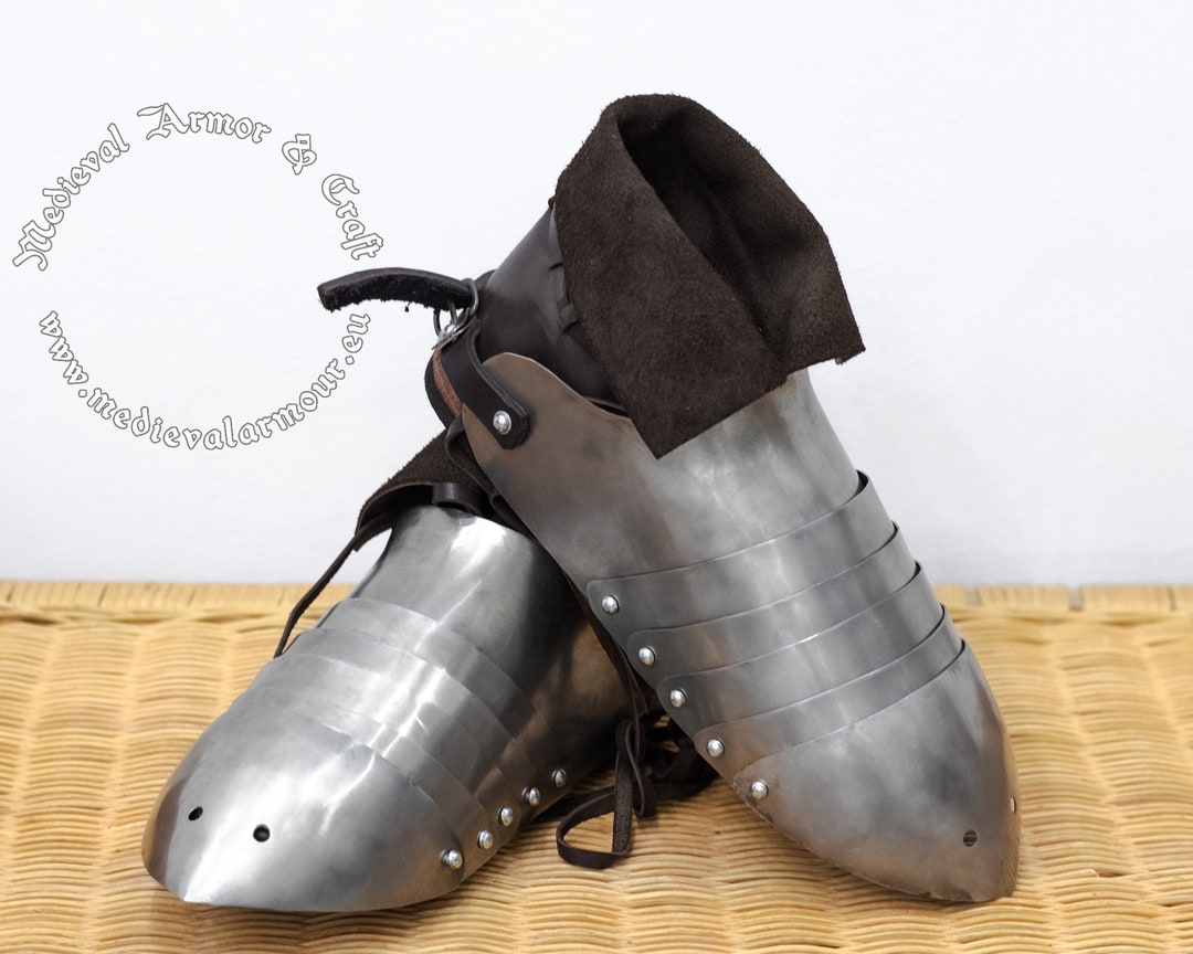 A Set of Medieval Combat Boots and Tempered Steel Sabatons. Can Be Used ...