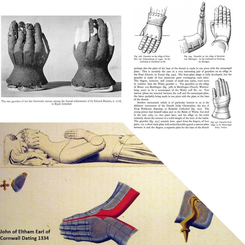 Medieval Hourglass Gauntlets With Segmented Fingers for 14th. Knights ...