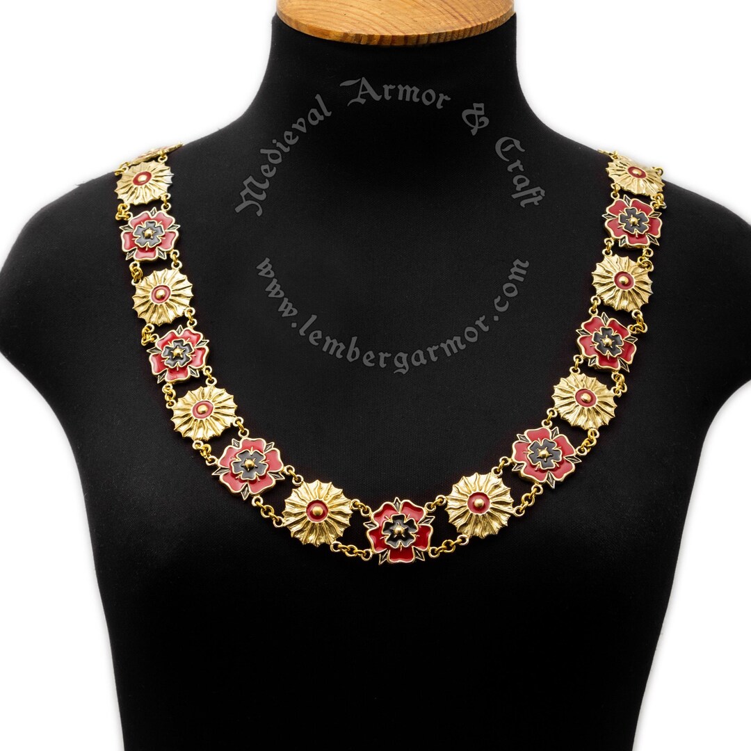 Medieval Livery Collar, Brass Chain of Office With Roses and Suns in ...