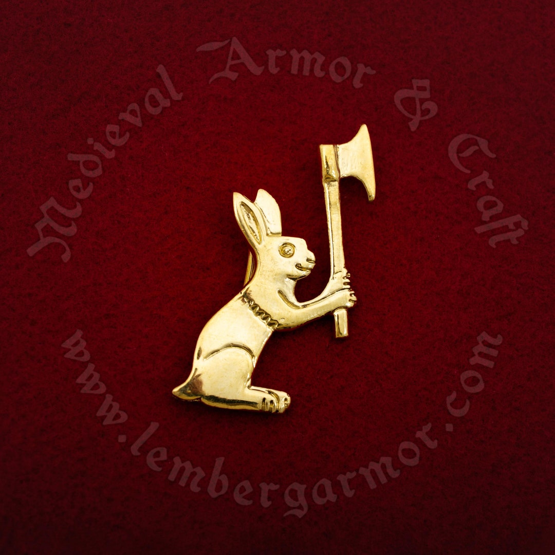 Medieval Killer Rabbit Badge: Bunny With an Ax, Inspired by 14th ...