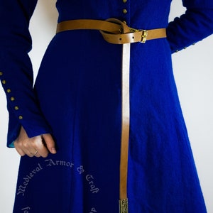 Unisex Leather Gothic Medieval Belt With Brass Buckle and a Gothic ...