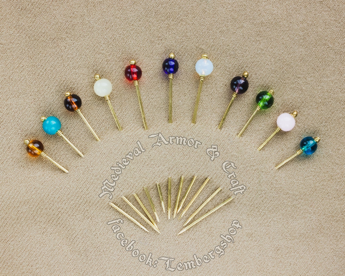 Purple Medieval Pins for a Headdress 5prc Set the Hairpins - Etsy