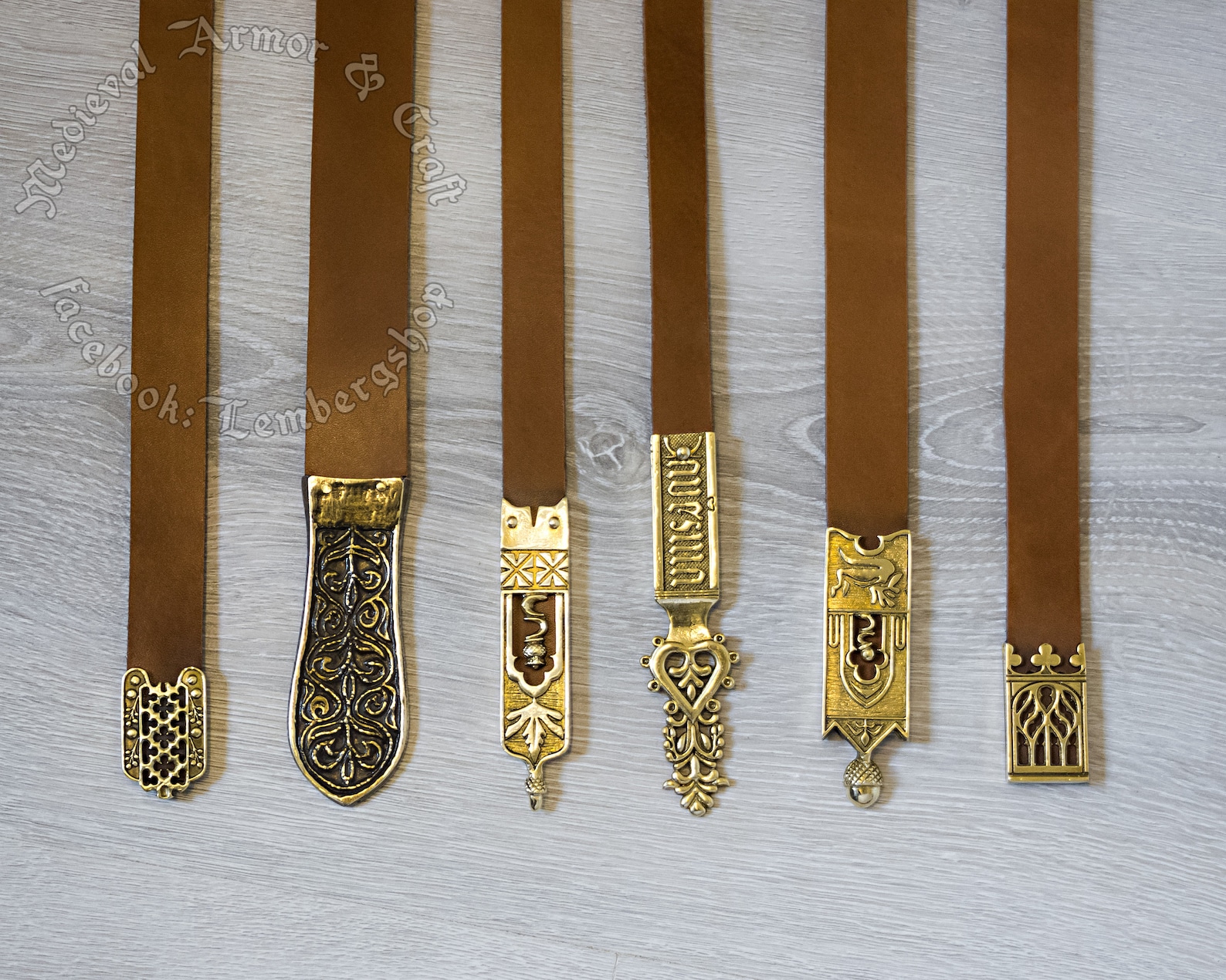 Medieval thin long belt with gold buckle replica from the | Etsy