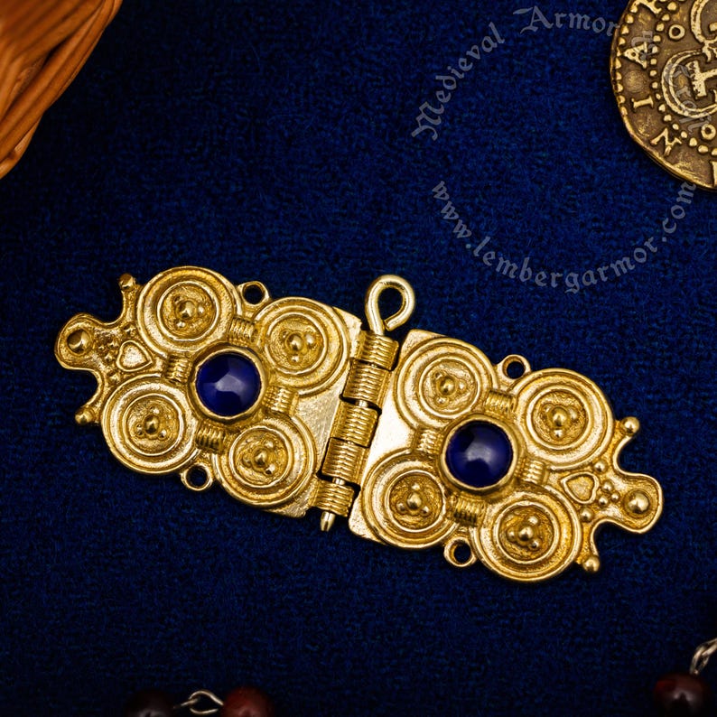 Historical Cape Clasps With Glass Gemstones, 7th–10th Century, Balkans ...