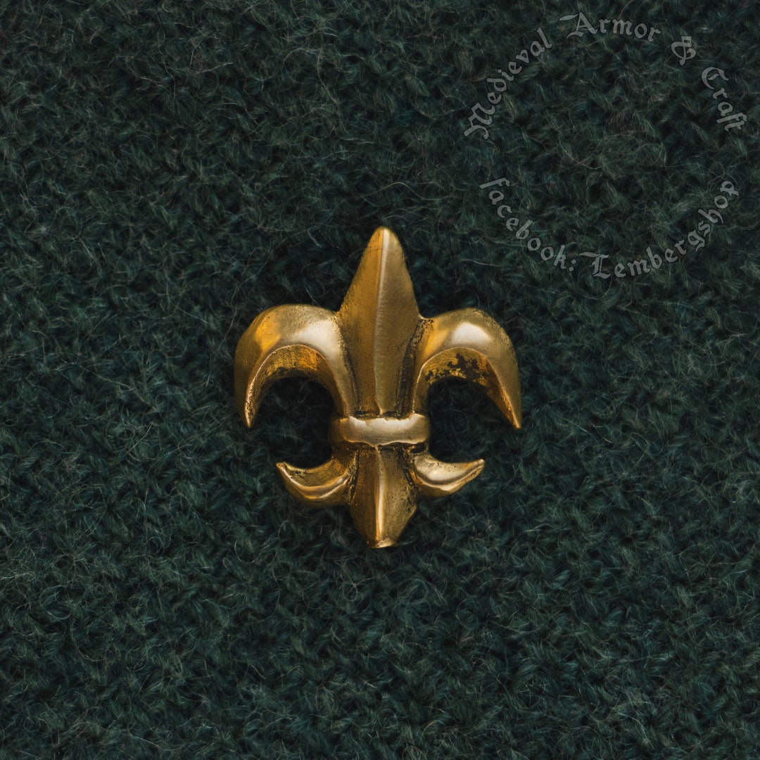 Medieval Mounts Fleur-de-lis (10 Pieces Set). Heraldic Gold (brass ...