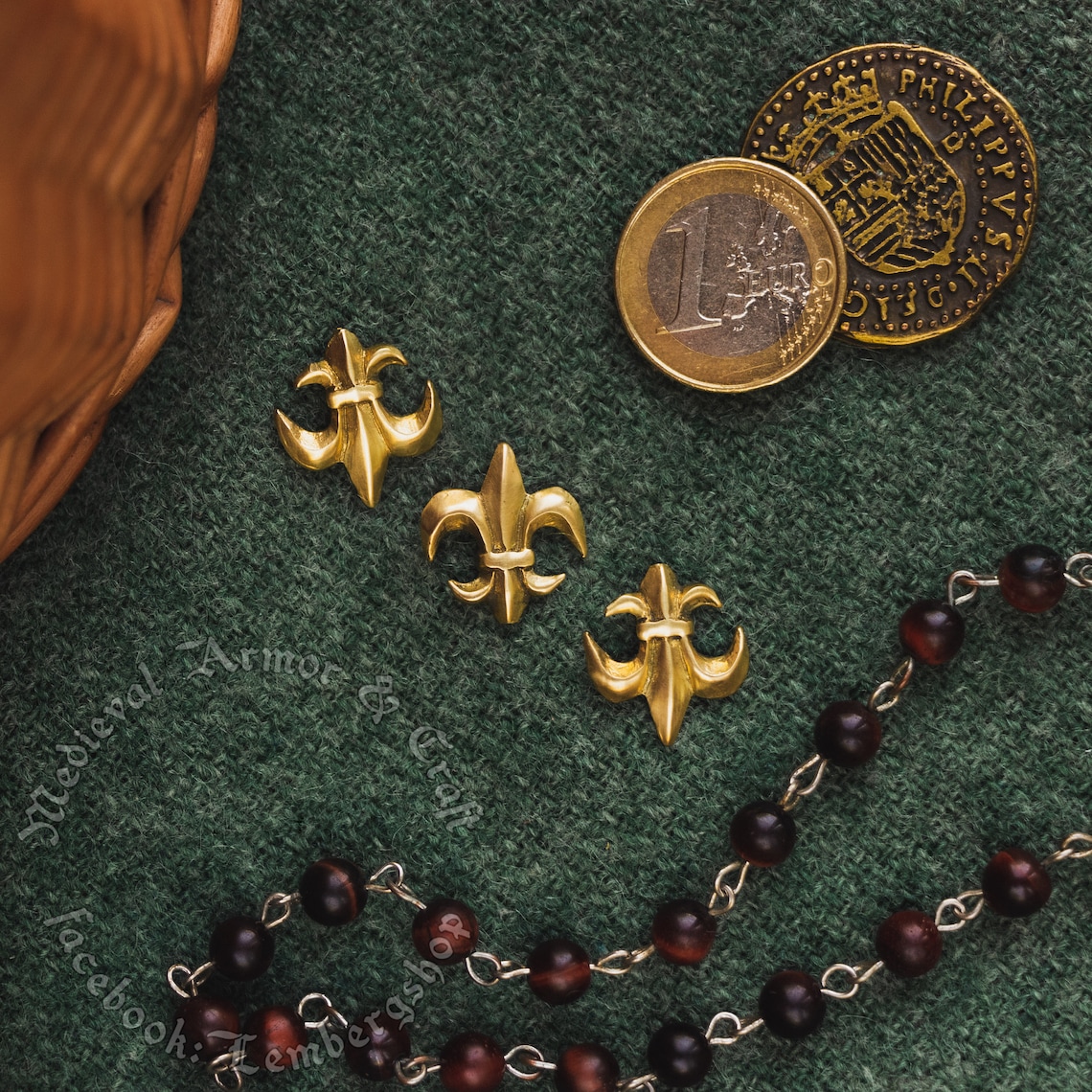 Medieval Mounts Fleur-de-lis. Heraldic Gold (brass) Decoration for ...
