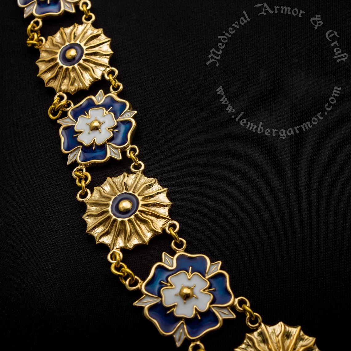 Medieval Livery Collar, Brass Chain of Office With Roses and Suns in ...