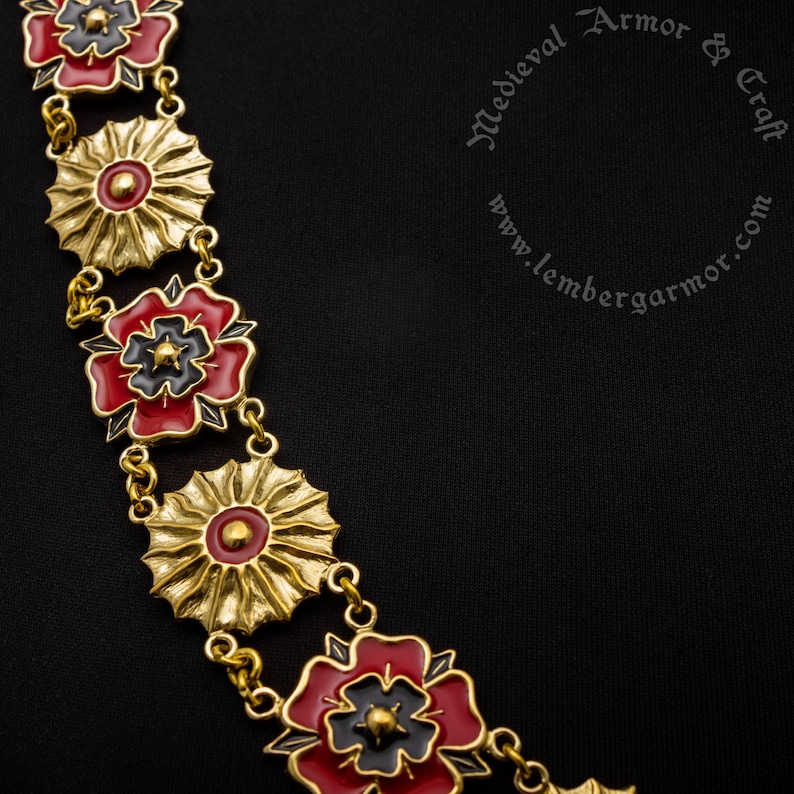 Medieval Livery Collar, Brass Chain of Office With Roses and Suns in ...