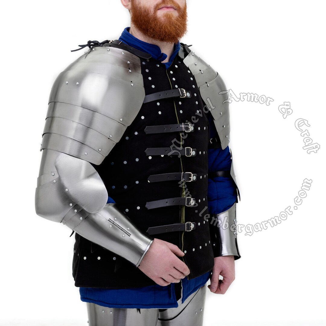 Medieval Buhurt Plate Arms Set "yeomen". Anatomical Vambraces and ...