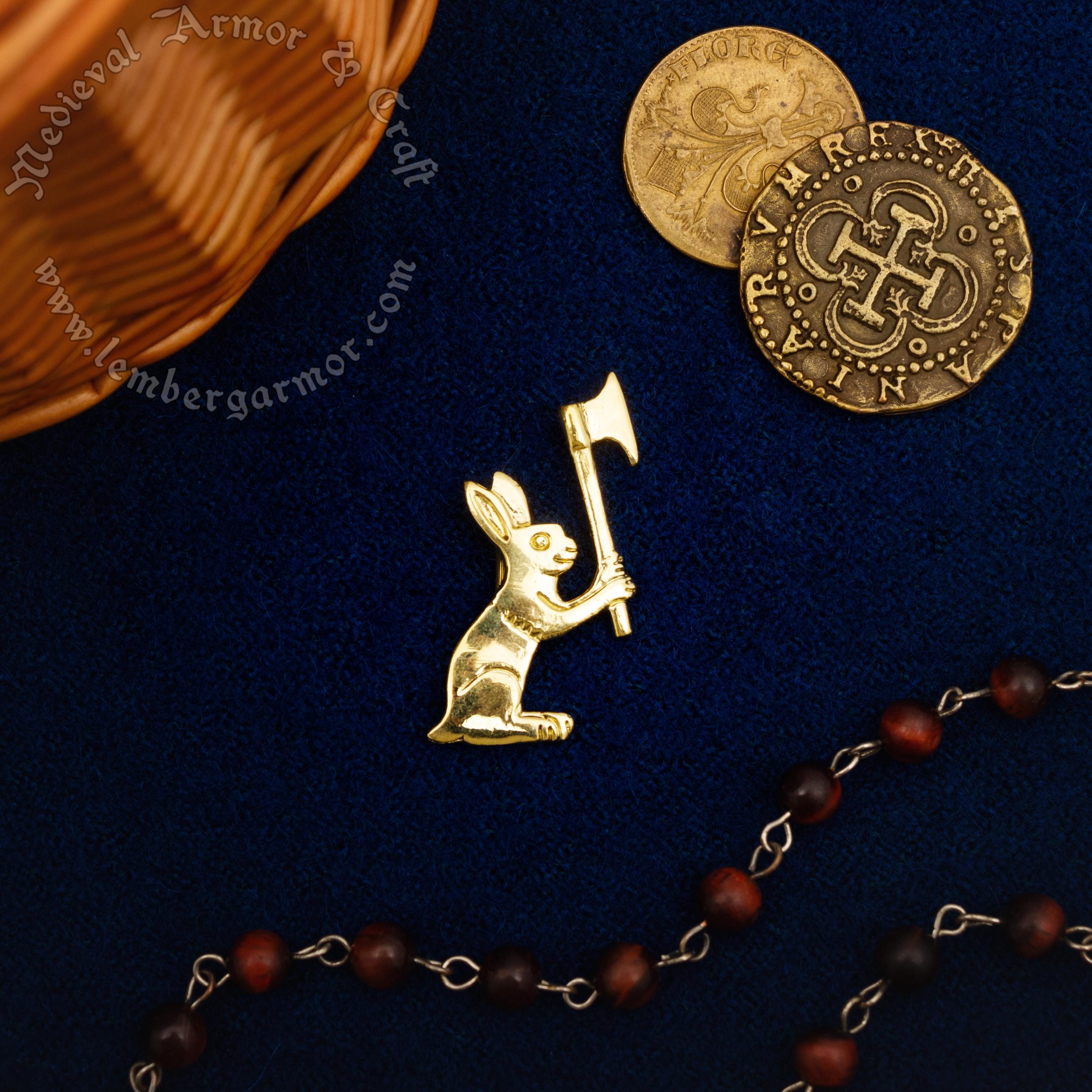 Medieval Killer Rabbit Badge: Bunny With an Ax, Inspired by 14th ...