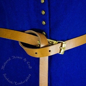 Unisex Leather Gothic Medieval Belt With Brass Buckle and a Gothic ...