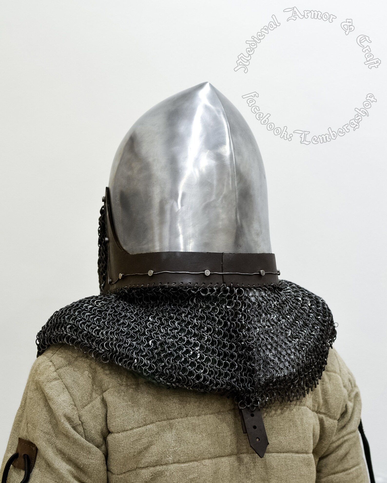 Nasal Bascinet Helm With Padding and Aventail Included With Extra Bars ...