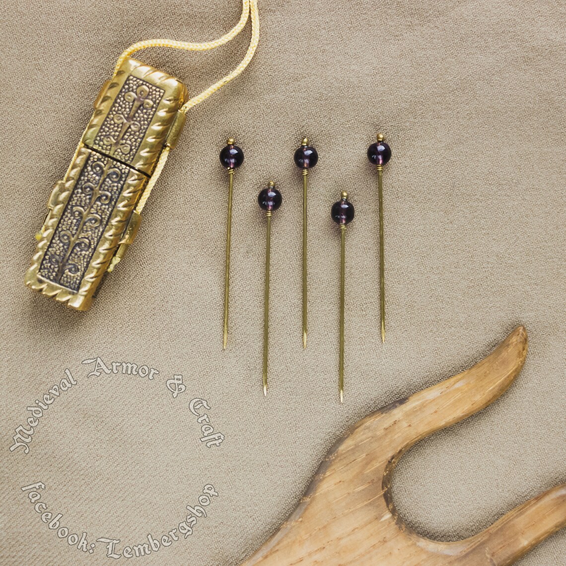 Purple Medieval Pins for a Headdress 5prc Set the Hairpins - Etsy