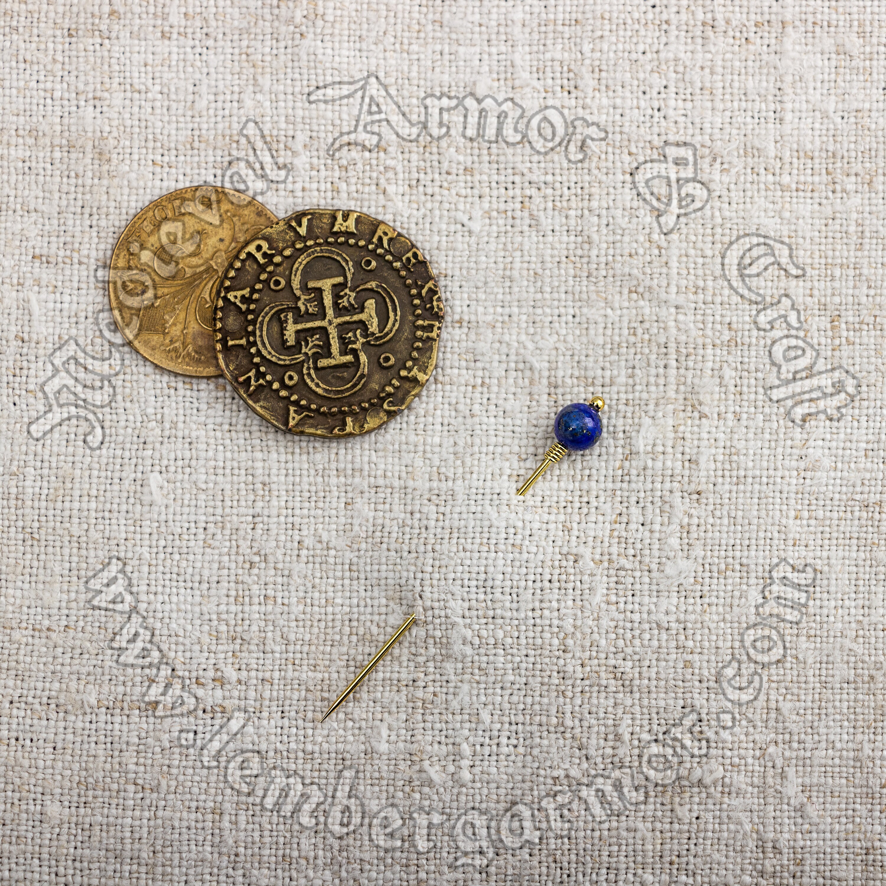 Aventurine Medieval Pins for a Headdress, (5prc Set) the Hairpins 13-15 ...
