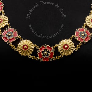 Medieval Livery Collar, Brass Chain of Office With Roses and Suns in ...