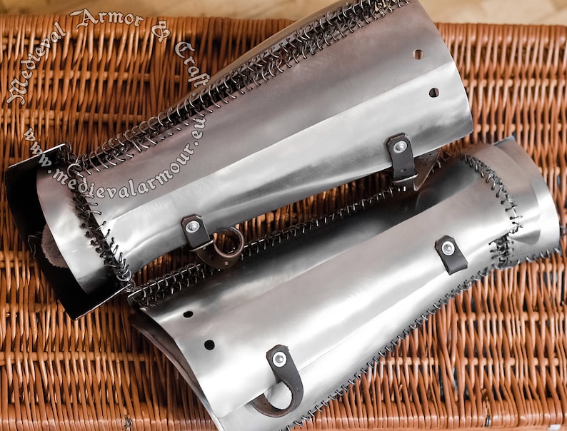 Hardened Eastern Greaves With the Chain Mail. Buhurt and Steel - Etsy