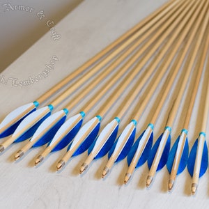 Blue Wooden Arrows for Traditional and Medieval Archery. Linden Arrows ...