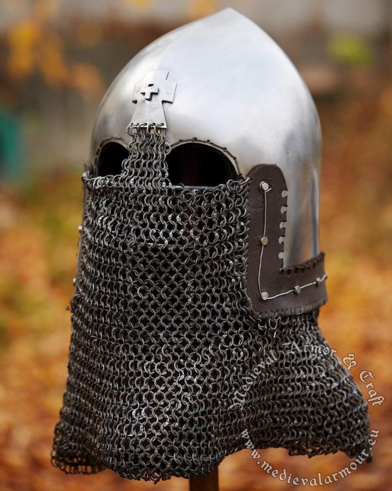 Medieval Helm Nasal Bascinet With the Cross Attachment, Full-contact ...