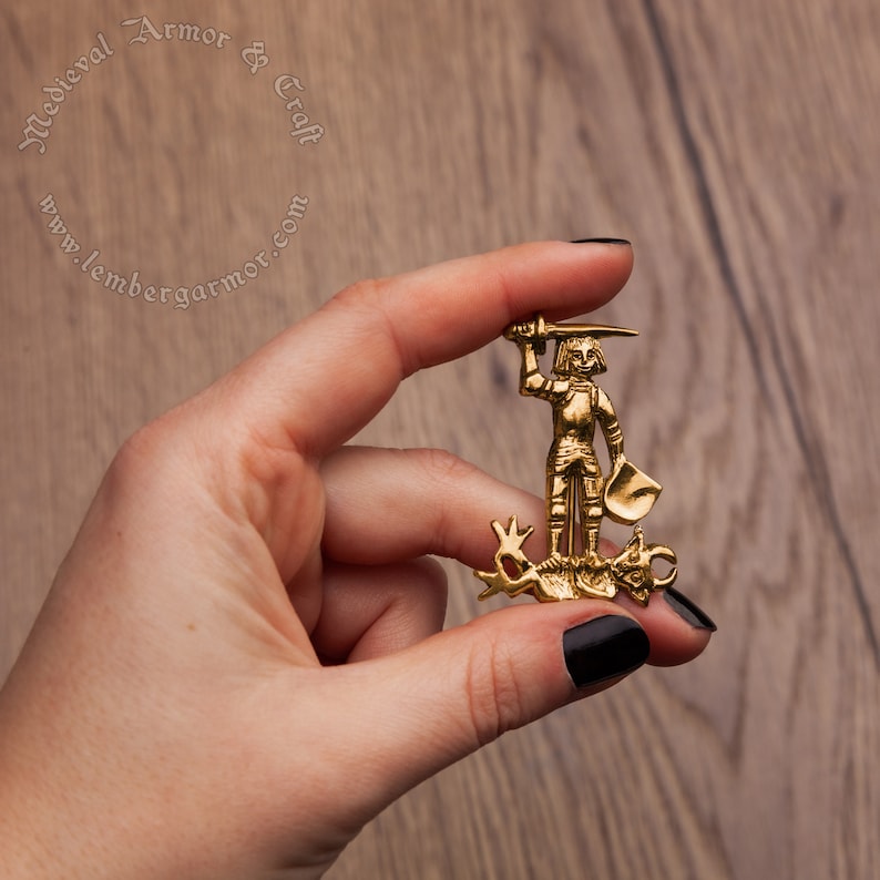 St Michael Slaying the Devil Medieval Badge. Pilgrim Pin for a - Etsy