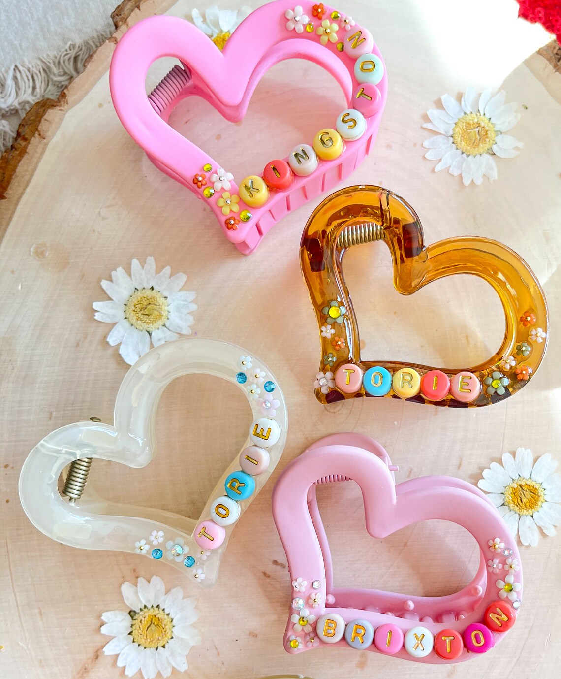 Custom Heart Claw Clip - Etsy