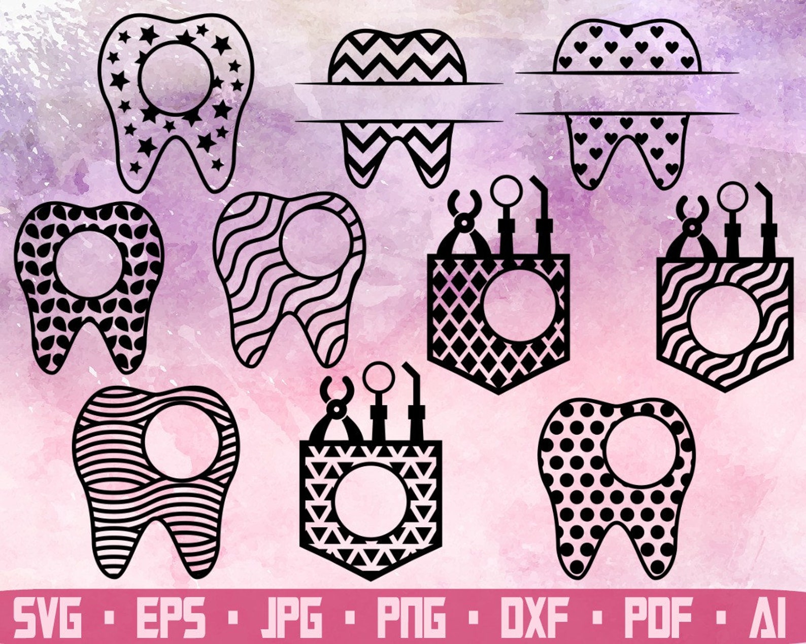 10 Tooth Frames Dentist Dental Dental School Tooth Teeth Dentist Svg ...