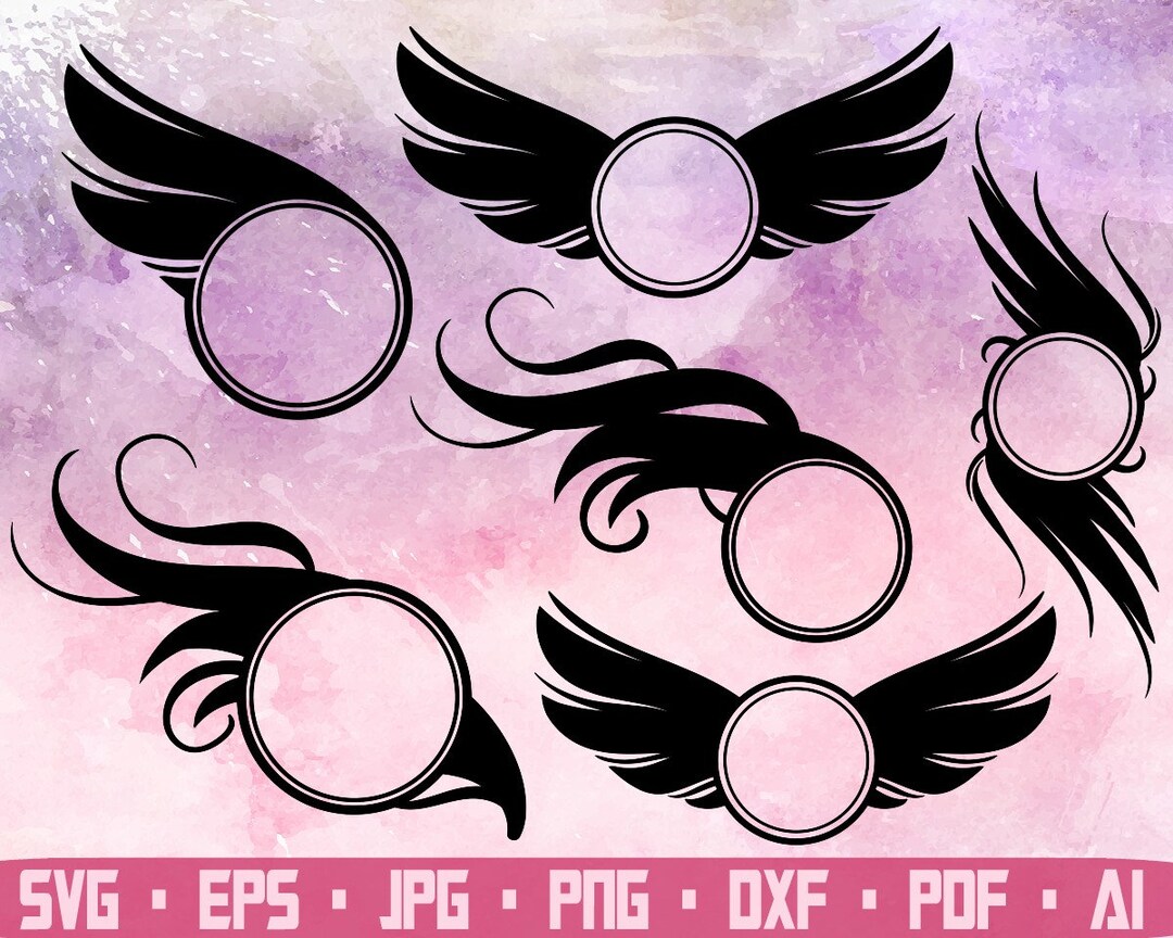 6 Wings Wings Monogram Wings Frames Feather Wings Angel Wings Wings Svg ...