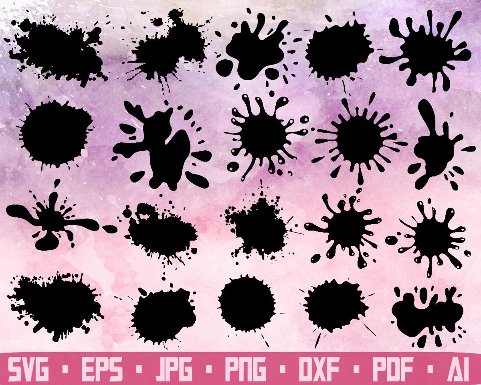 20 Paint Splatter Splatter Svg Svg Paint Spill Svg Art - Etsy
