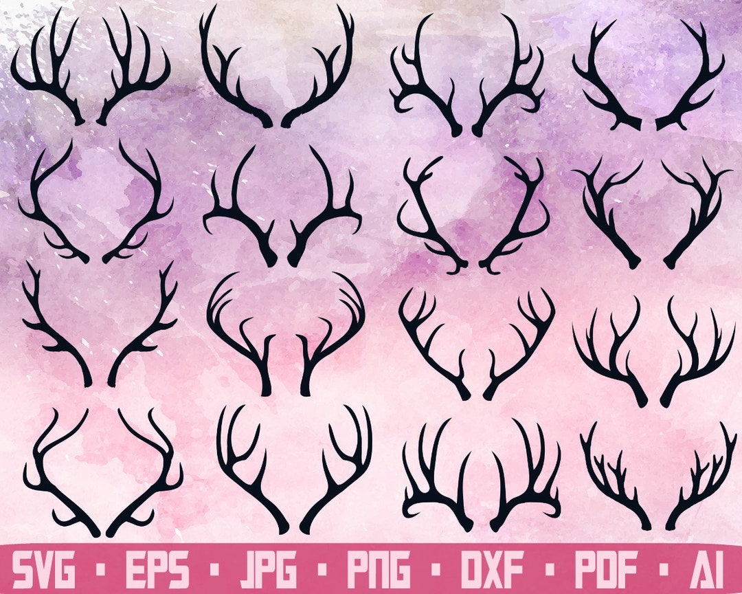 16 Deer Antlers Deer Silhouette Antlers Deer Antler Svg Antler Avg Deer ...