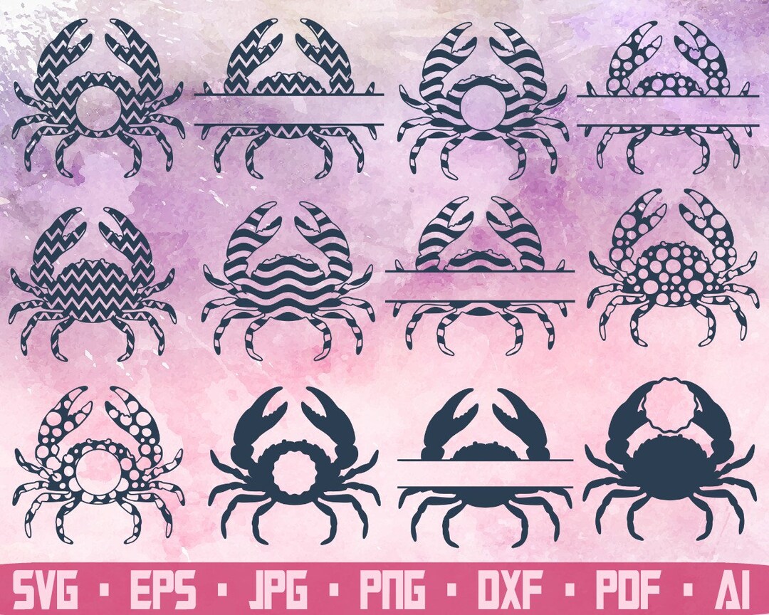 12 Crab Frames Svg Crab Monogram Svg Crab Clipart Animal Frames Svg Sea ...