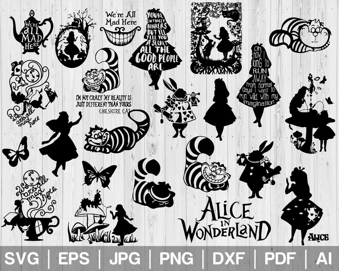 24 Alice SVG Bundle Alice SVG Wonderland Princess SVG Clipart Alice Cut ...
