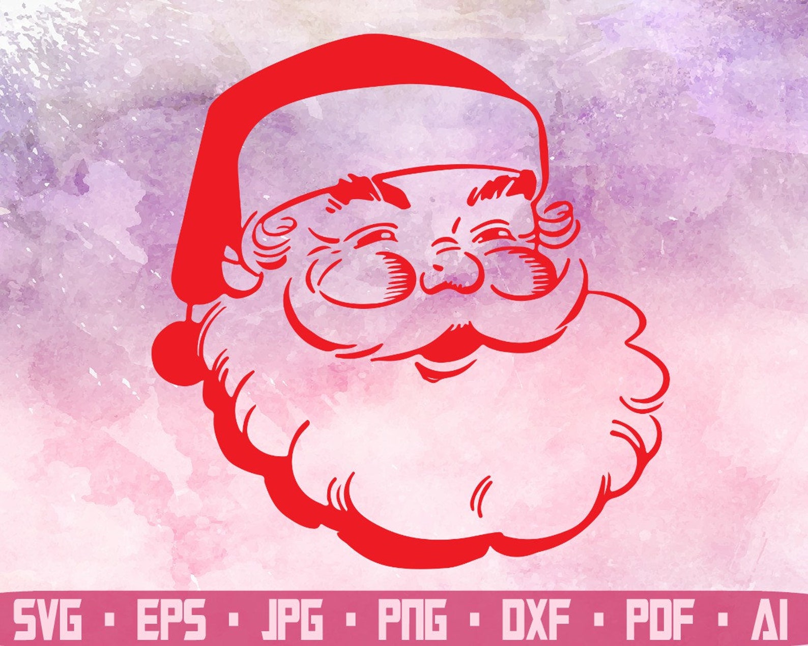 Santa Head Christmas Santa Svg Santa Dxf Christmas Svg Holiday - Etsy