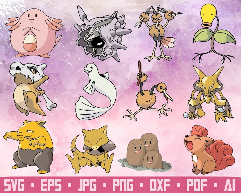40 Pokemon Clip Art Svg Pokemon Printable Cut Files Instant | Etsy
