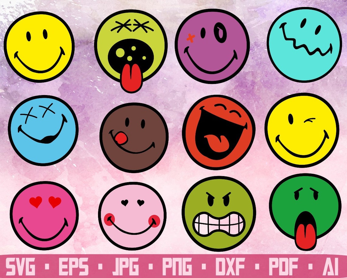 12 Emoji Faces Emoji Svg Emoji Faces Emoji Clipart Emojis Png - Etsy ...