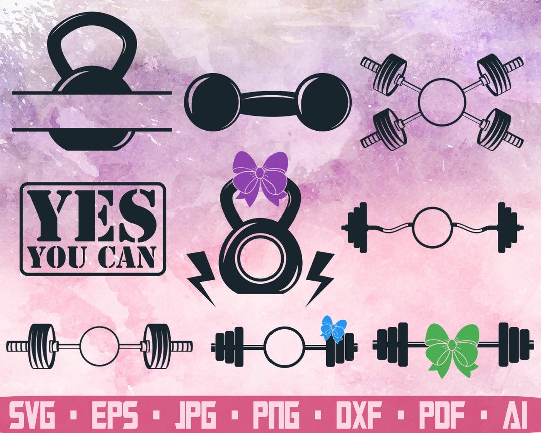 Barbell Barbell Svg Workout Weights Svg Barbell Clipart Gym Svg ...