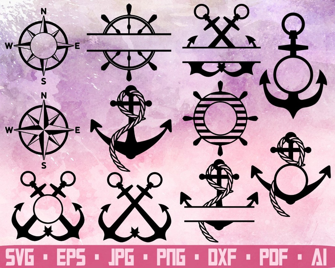 11 Anchor Nautical Svg Anchor Monogram Svg Monogram Svg Anchor Clipart ...