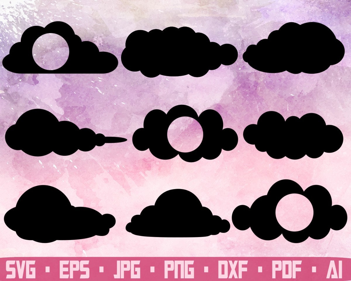 Cloud Cloud frames svg Cloud clipart Rainbow svg Cricut files | Etsy